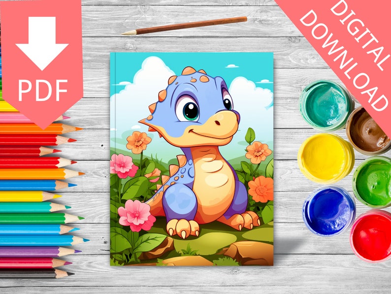 Cute Dinosaur Coloring Pages for Kids, Fun Dino Activity Book ...