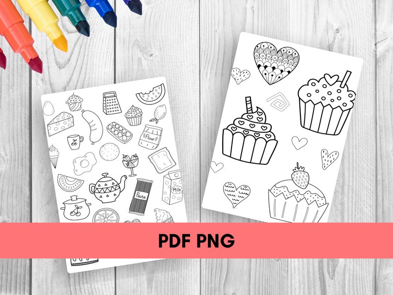 Food Coloring Pages, 10 Printable Recipe Coloring Pages for Kids, Boys ...