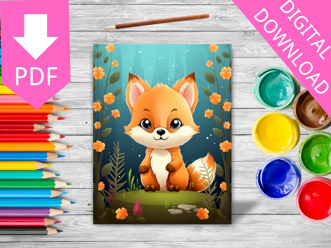 100 Cute Baby Animals Coloring Pages for Adult & Kids, Animal Coloring ...