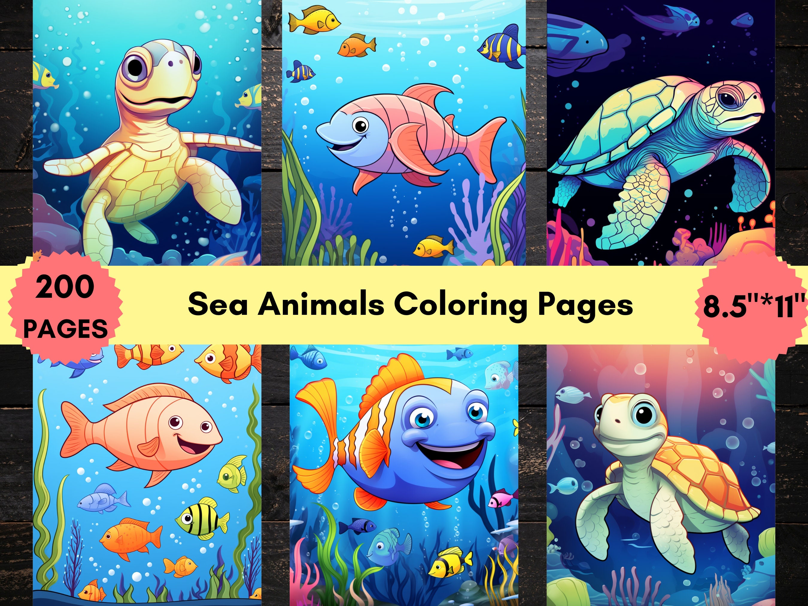 200 Sea Animals Coloring Pages - Digital Download for Relaxation and ...