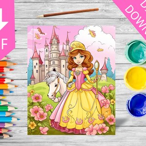 Cute Princess Coloring Book for Kids, Princess Coloring Pages, Kids ...