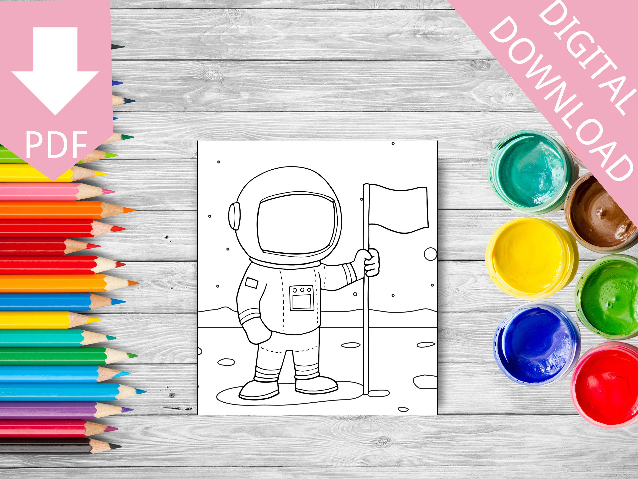 Space Activity Book for Kids, Printable Space Coloring, Printable Space ...