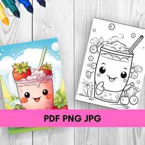 200 Cute Kawaii Coloring Pages for Kids Cute Coloring Page Mega Bundle ...