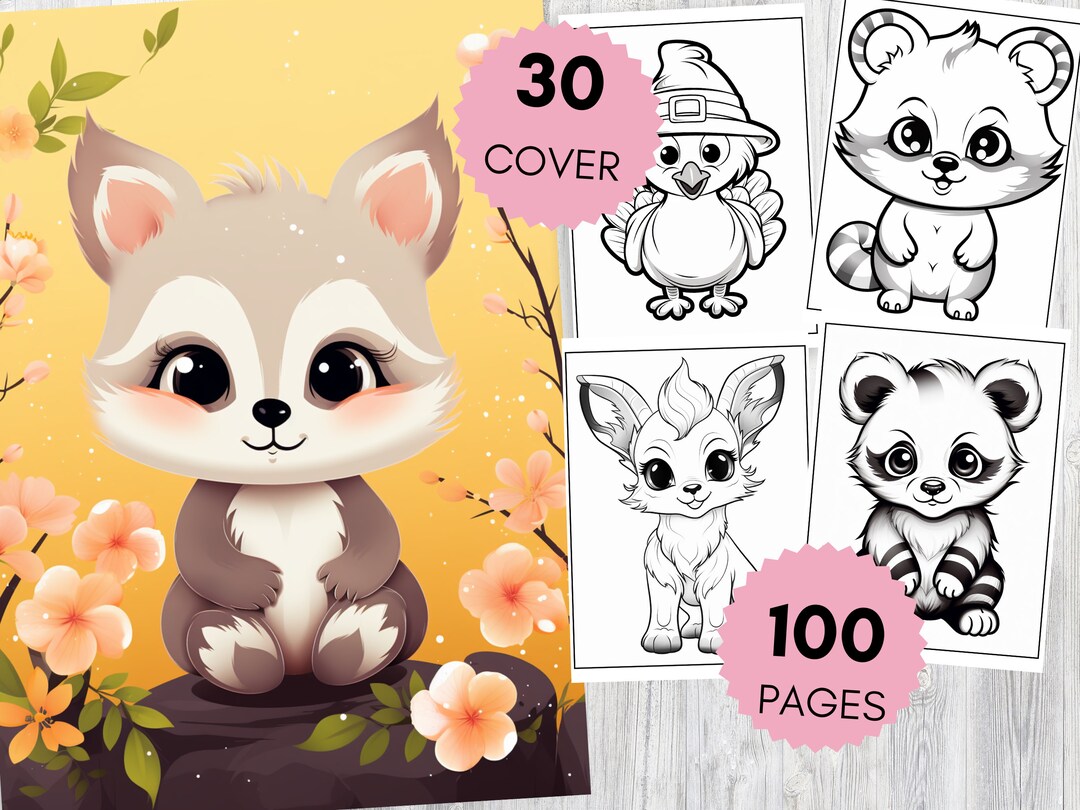 100 Cute Baby Animals Coloring Pages for Adult & Kids, Animal Coloring ...