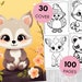 100 Cute Baby Animals Coloring Pages for Adult & Kids, Animal Coloring ...