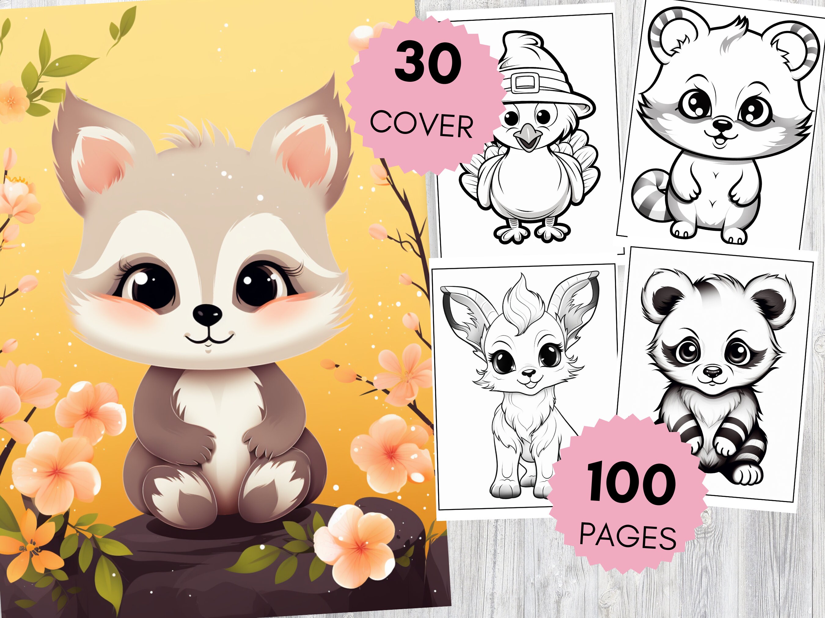 100 Cute Baby Animals Coloring Pages for Adult & Kids, Animal Coloring ...