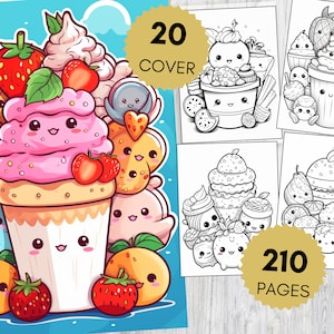 200 Cute Kawaii Food Coloring Pages for Kids, Printable Kawaii Coloring ...