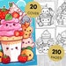 200 Cute Kawaii Food Coloring Pages for Kids, Printable Kawaii Coloring ...
