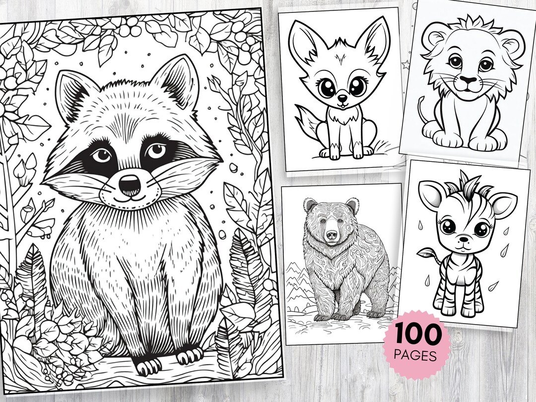 Wild Animals Coloring Book-wild Animals Coloring Pages-wild Animals ...