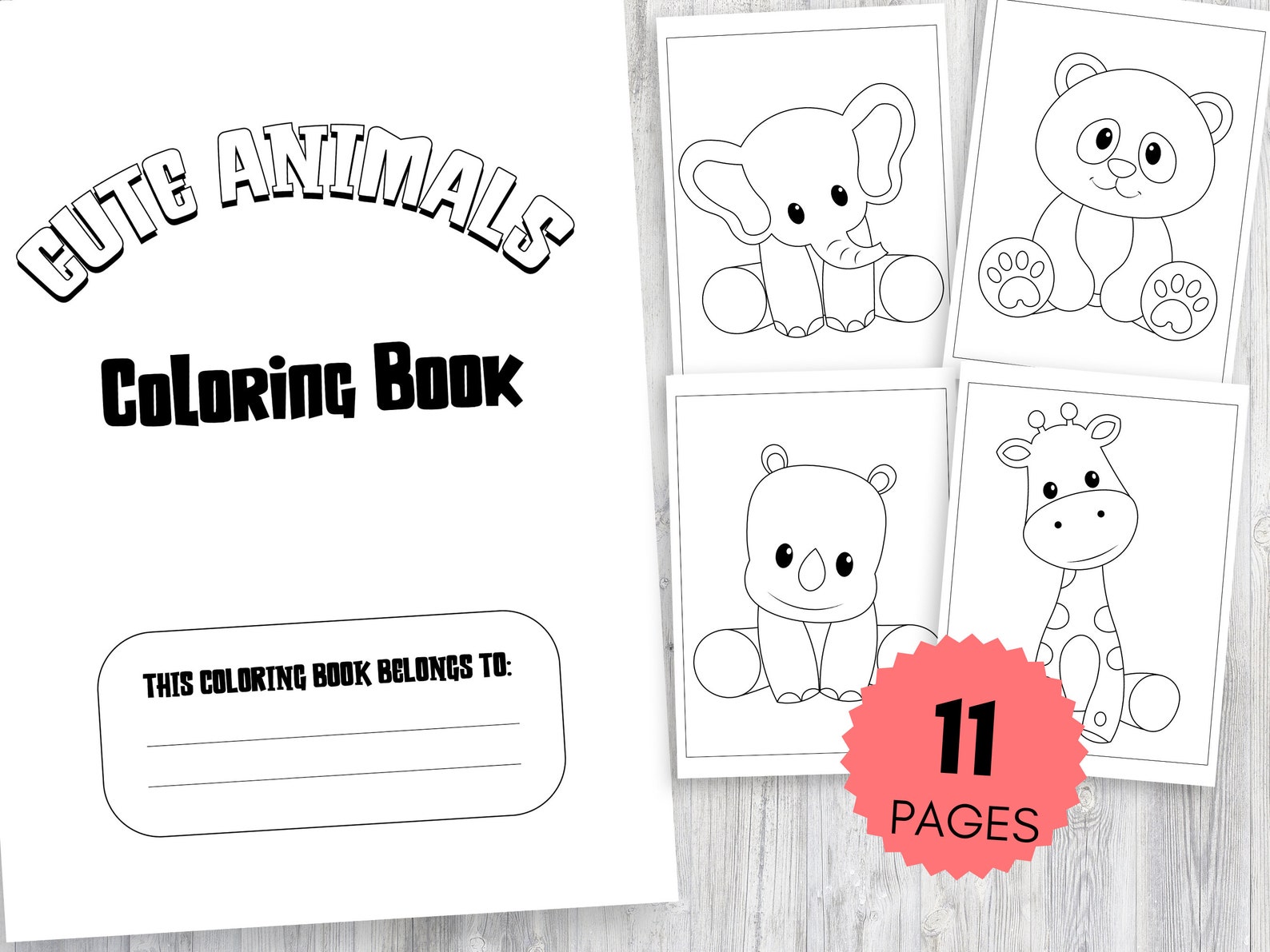 Cute Baby Animal Coloring Pages, Kids Coloring Pages, Printable ...