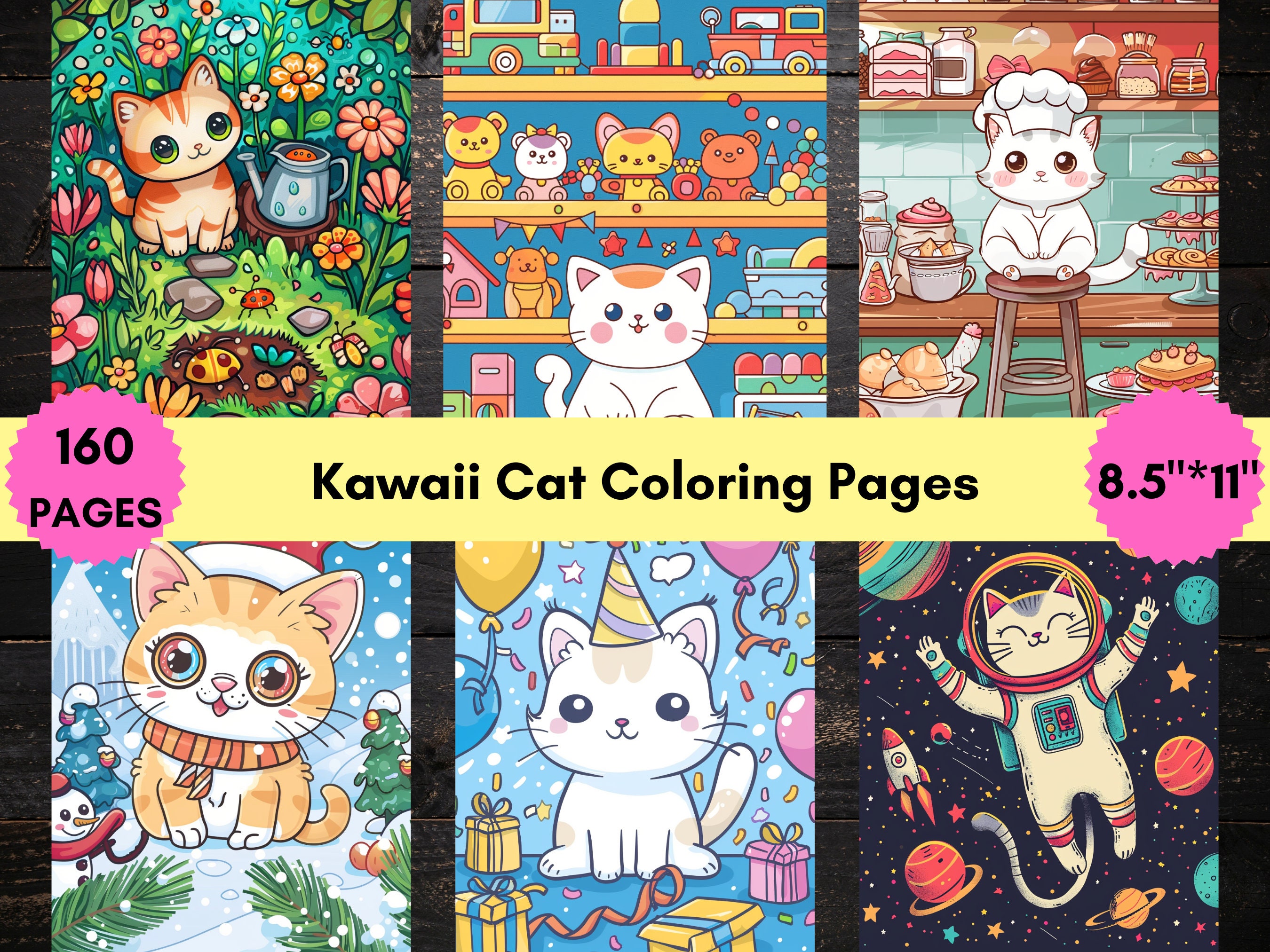 160 Kawaii Cat Coloring Pages for Kids Printable Coloring Book Kawaii ...