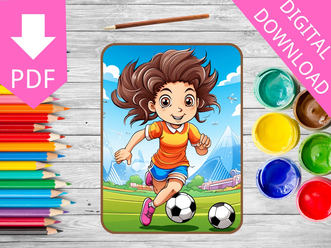 Soccer Girls Coloring Pages for Kids - Kids Coloring Pages -soccer ...