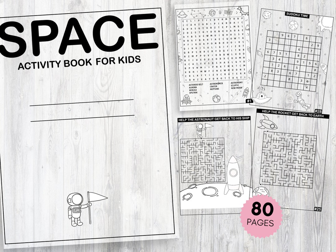 Space Activity Book for Kids, Printable Space Coloring, Printable Space ...