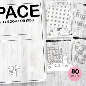 Space Activity Book for Kids, Printable Space Coloring, Printable Space ...