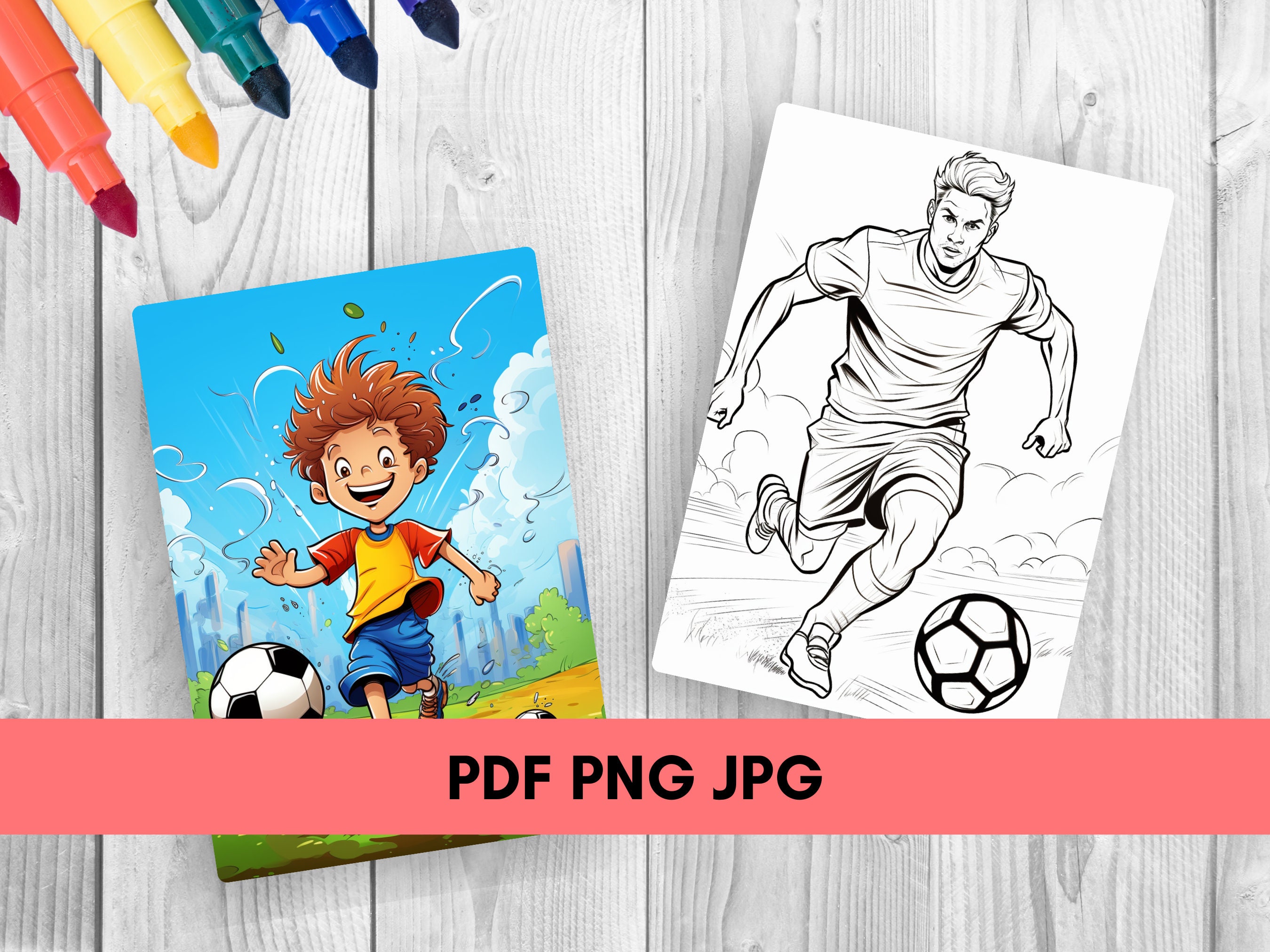 200 Soccer Coloring Pages for Kids - Kids Coloring Pages - INSTANT ...