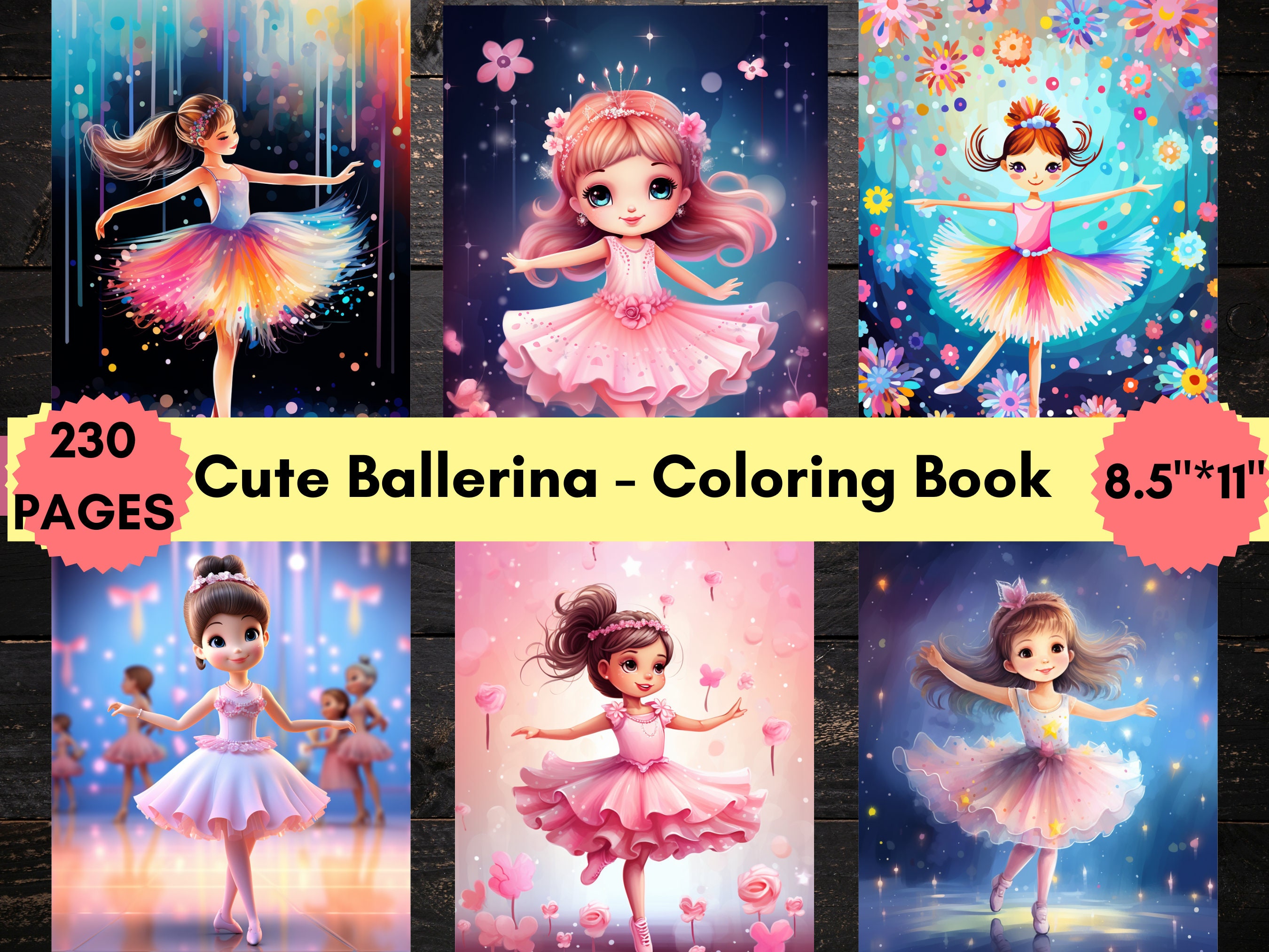 230 Cute Ballerina Coloring Pages for Kids | Printable PDF 10 Pages A4 ...