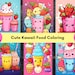 200 Cute Kawaii Food Coloring Pages for Kids, Printable Kawaii Coloring ...