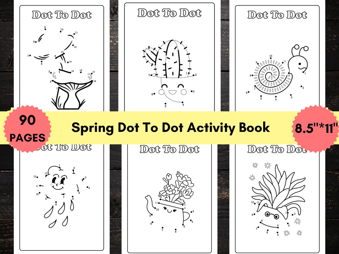 Dot to Dot Worksheet Connect the Dots Book Pages Kids Dot-to-dot ...