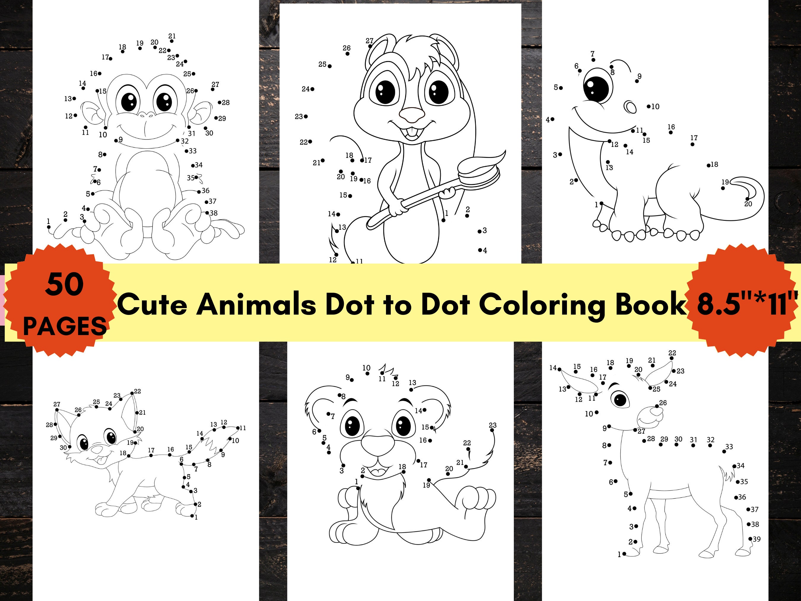 Dot to Dot Printable Book for Kids | 50 PAGES | Connect the Dots ...