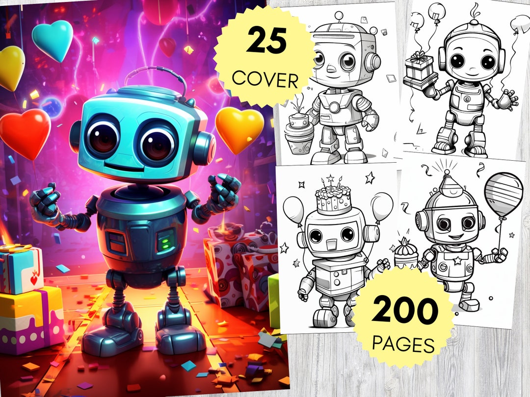 Robot Birthday Party Activity | Robot Coloring Pages for Kids ...