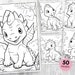 Cute Dinosaur Coloring Book for Kids, Preschool Activity Art Pages, Fun ...