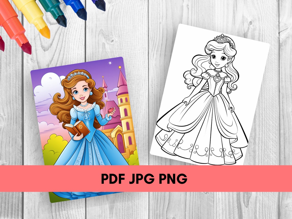 Princess Coloring Pages for Kids Cartoon Coloring Book Printable ...