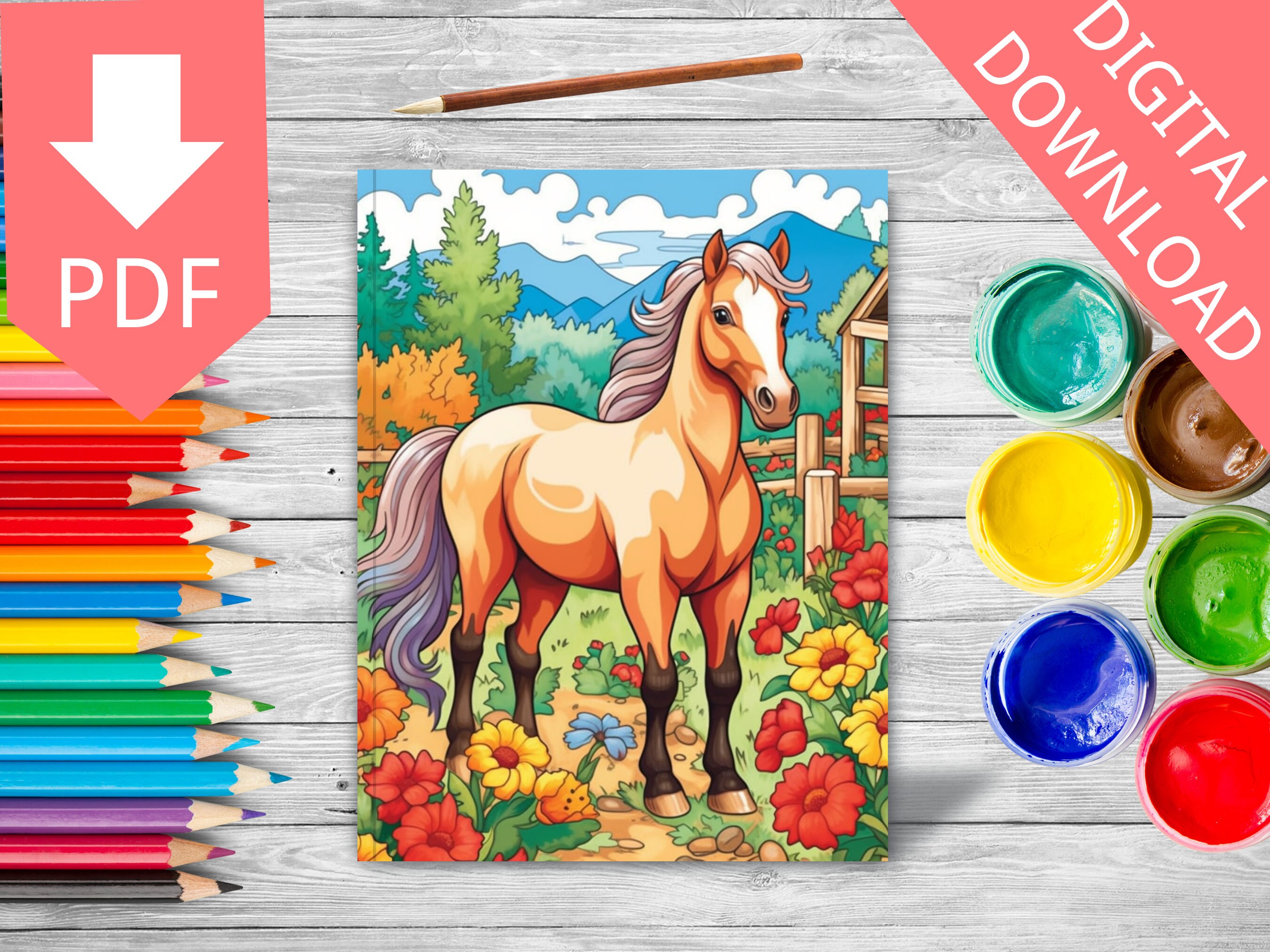170 Printable Horse Coloring Pages, Horse Coloring Bundle, Coloring ...
