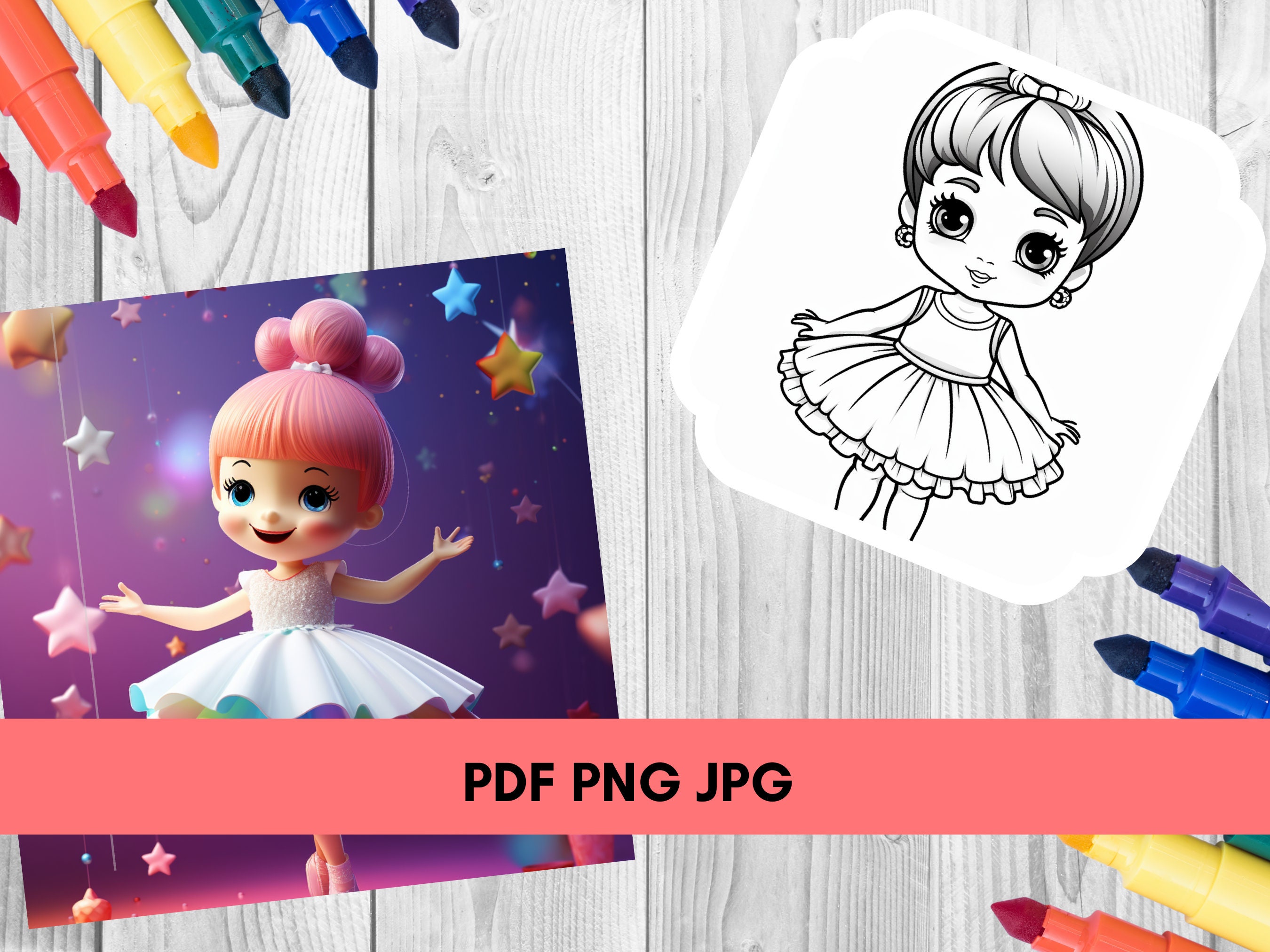 230 Cute Ballerina Coloring Pages for Kids | Printable PDF 10 Pages A4 ...