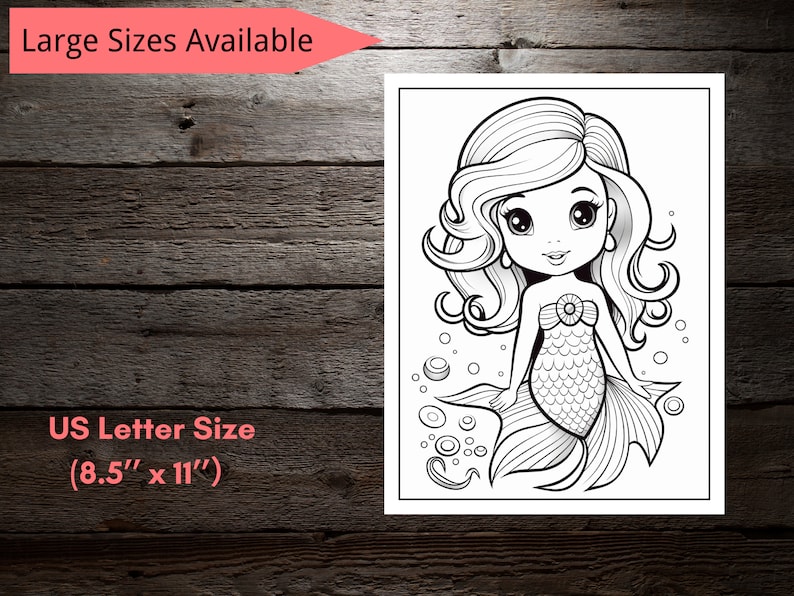 100 Cute Mermaid Coloring Pages - Adult and Kids Coloring Book, Mermaid ...