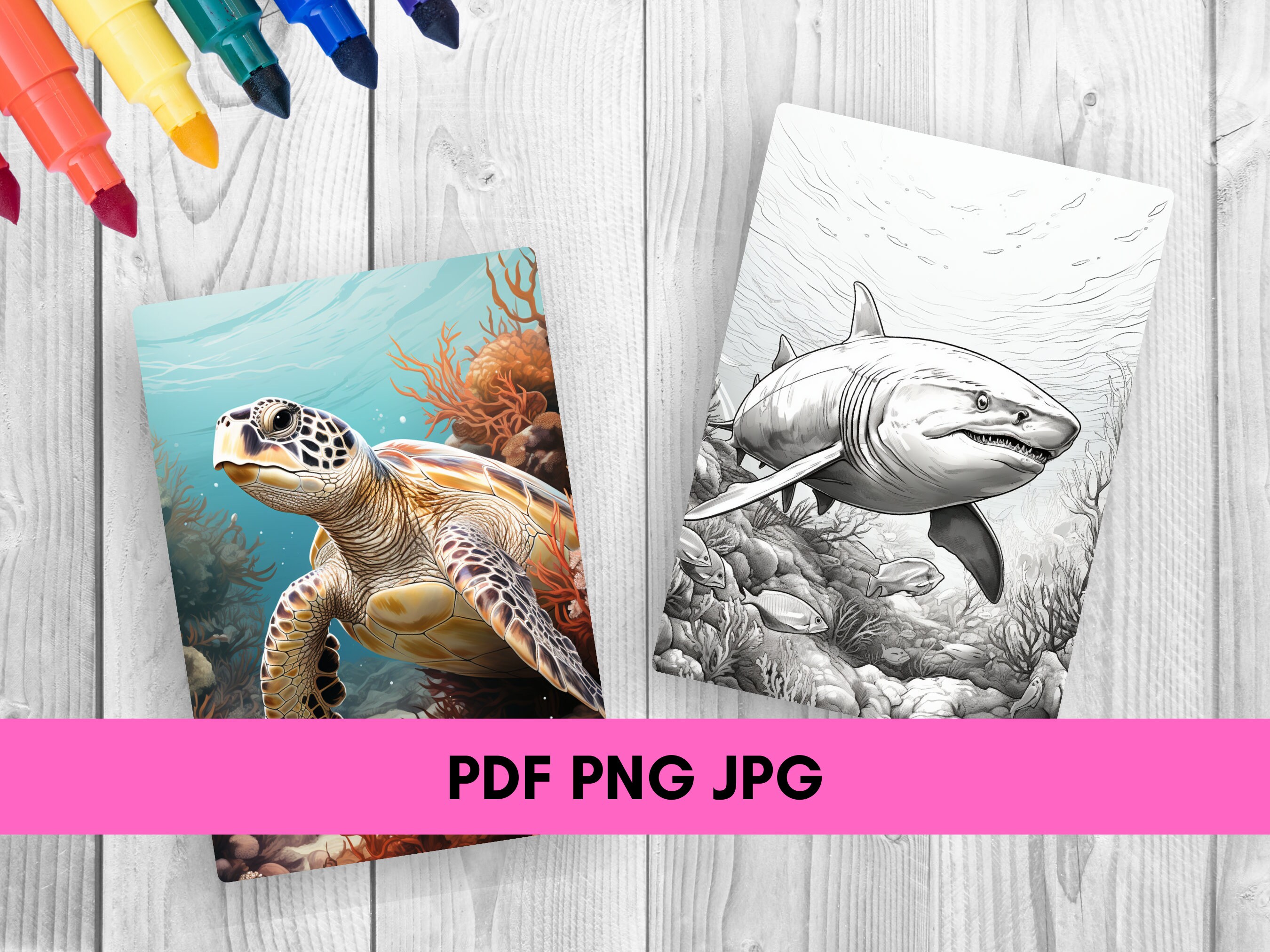 100 Baby Sea Animals Coloring Pages Digital Download for Relaxation and ...