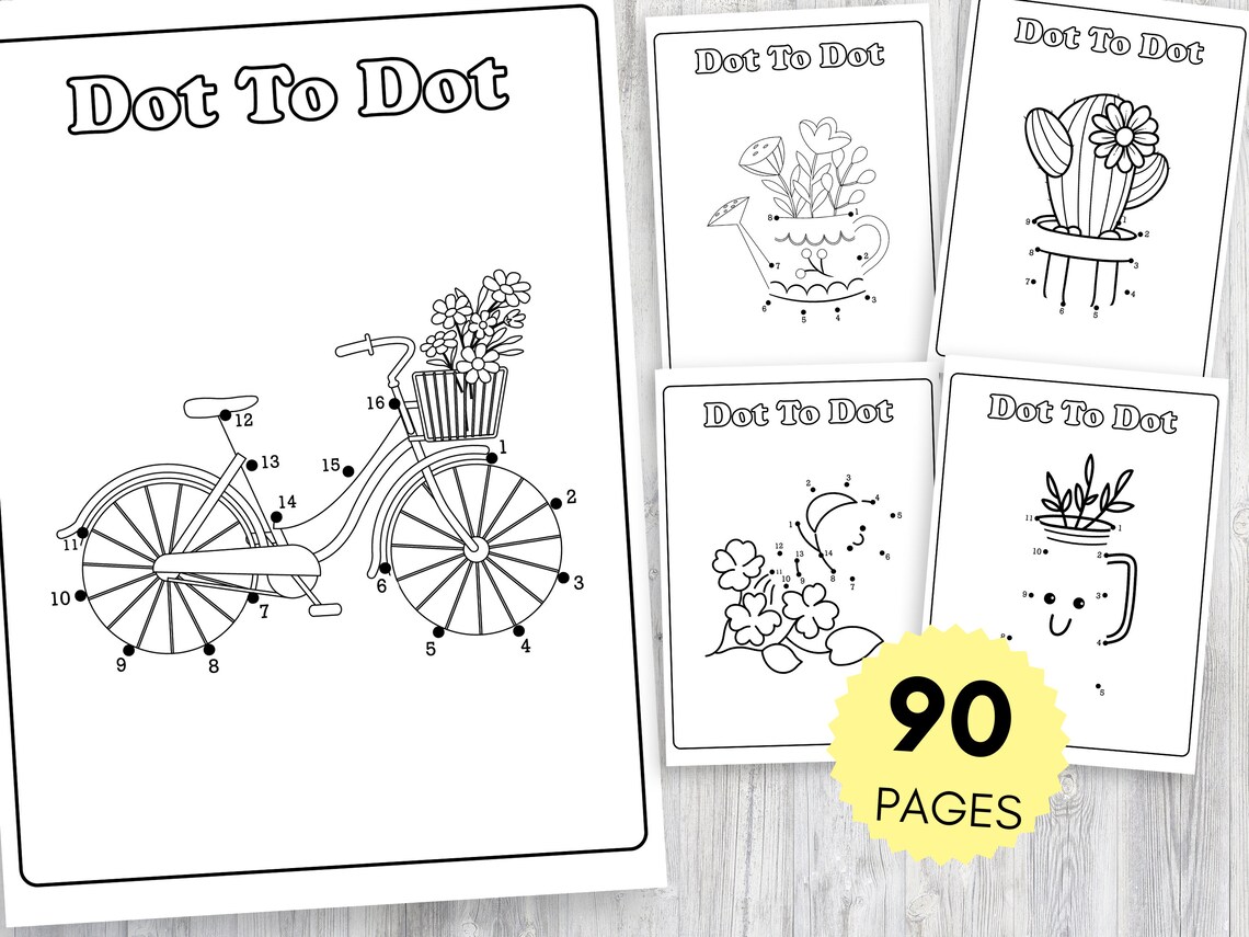 Dot to Dot Worksheet Connect the Dots Book Pages Kids Dot-to-dot ...