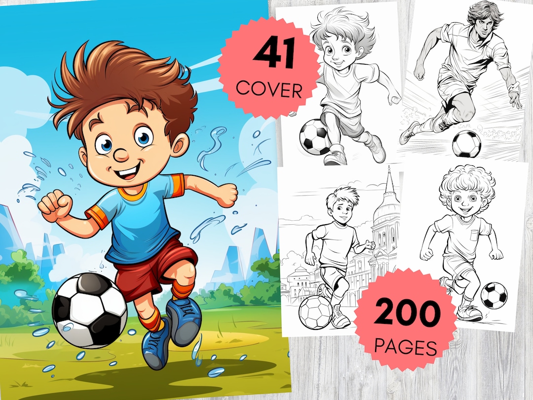 200 Soccer Coloring Pages for Kids - Kids Coloring Pages - INSTANT ...
