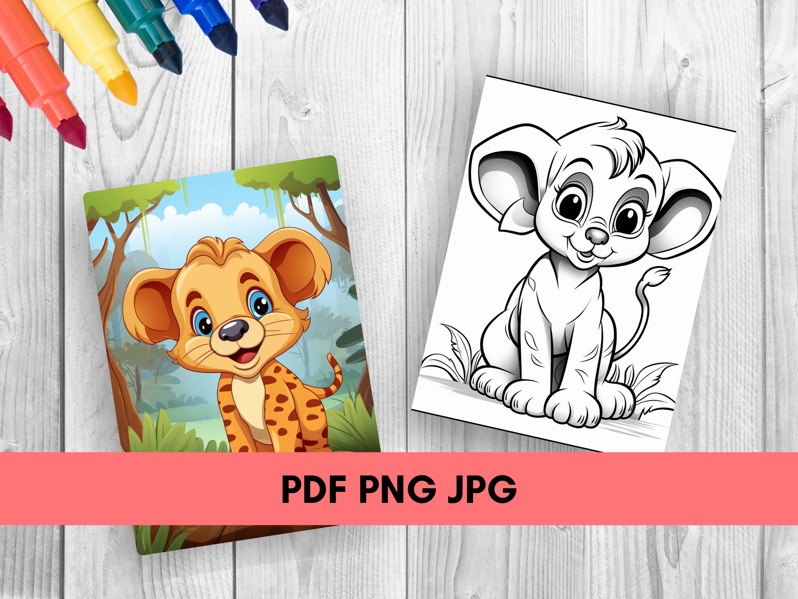 Cute Wild Animals Coloring Book-wild Animals Coloring Pages-wild ...