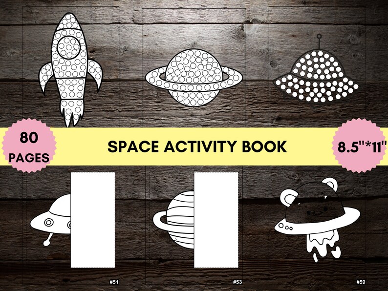 Space Activity Book for Kids, Printable Space Coloring, Printable Space ...
