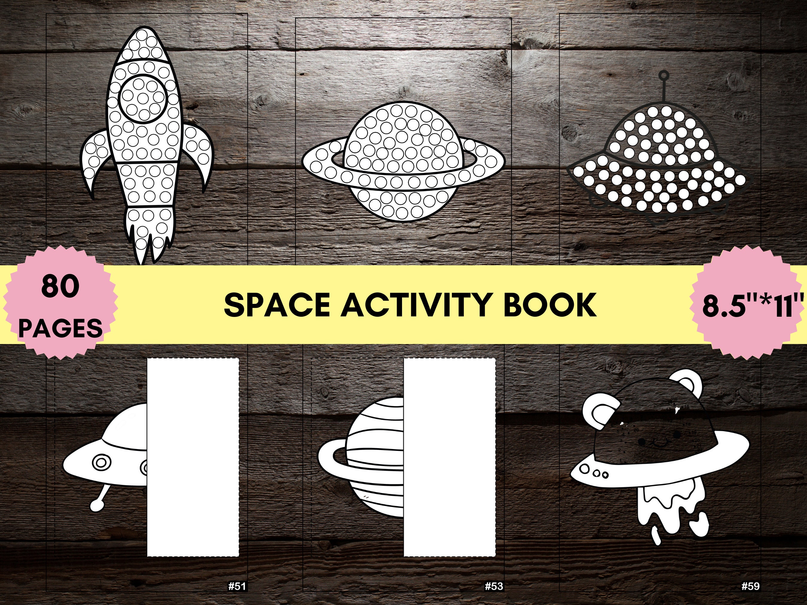 Space Activity Book for Kids, Printable Space Coloring, Printable Space ...