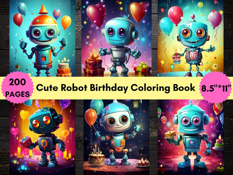 Robot Birthday Party Activity Robot Coloring Pages for Kids Printable ...