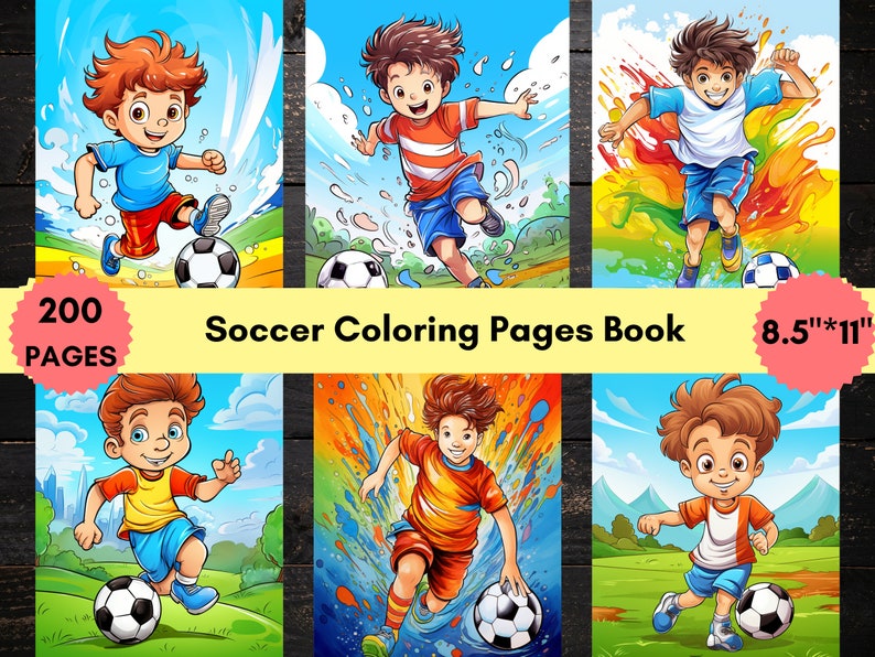 200 Soccer Coloring Pages for Kids - Kids Coloring Pages - INSTANT ...