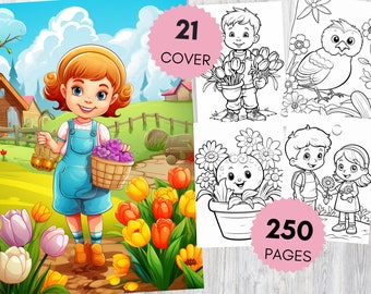 Spring Coloring Book, 25 Printable Spring Elements/easter Coloring ...