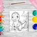 Cute Dinosaur Coloring Book for Kids, Preschool Activity Art Pages, Fun ...