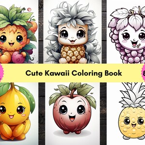100 Kawaii Coloring Pages for Kids Cute Coloring Page Mega Bundle ...