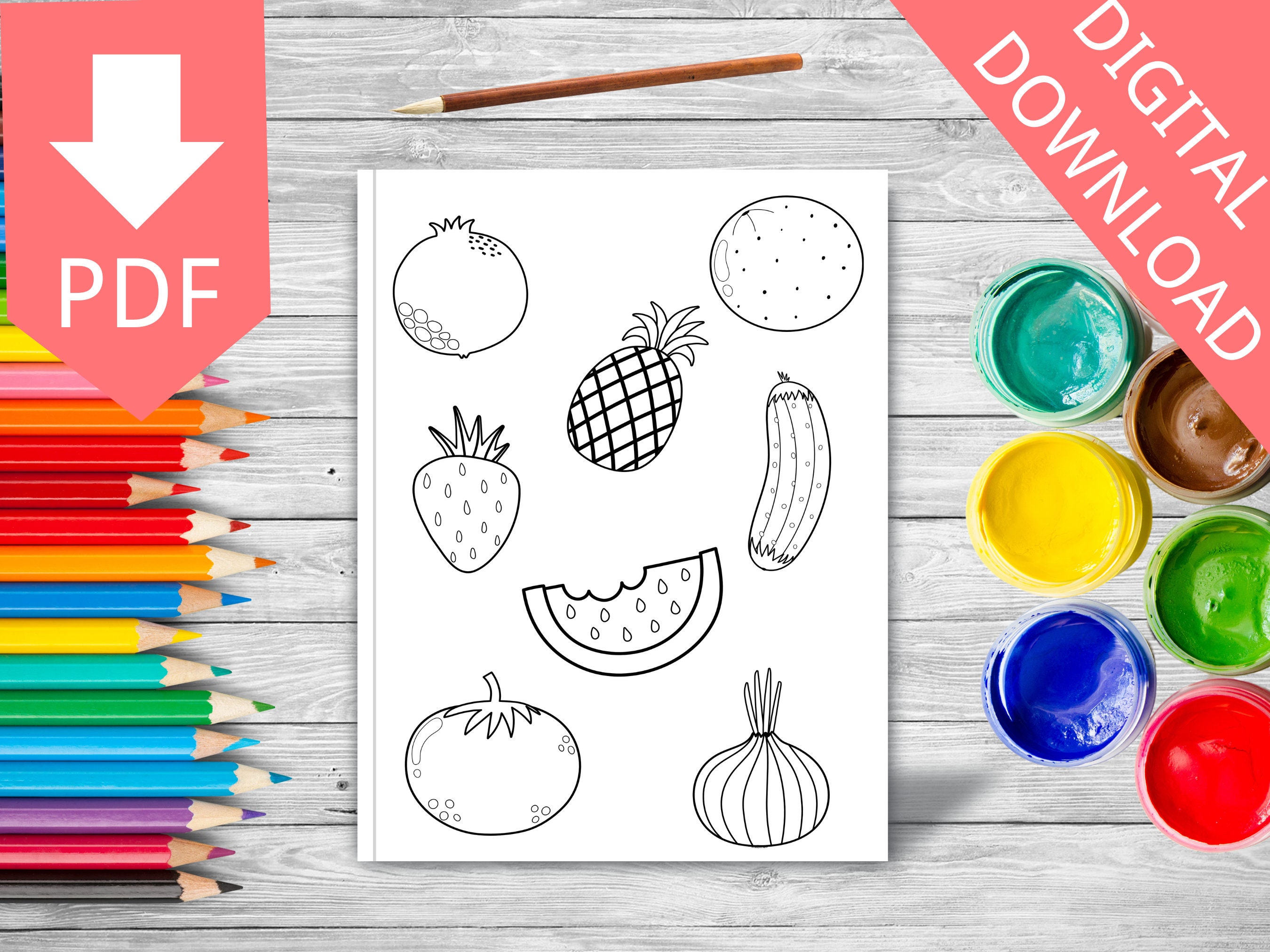 Food Coloring Pages, 10 Printable Recipe Coloring Pages for Kids, Boys ...