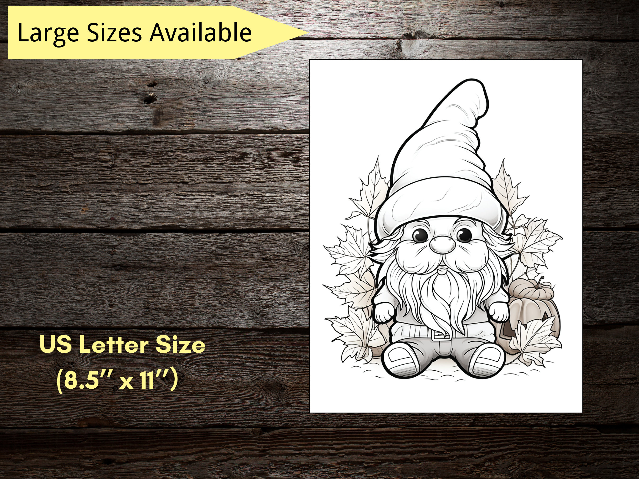Cute Autumn Gnomes Coloring Book for Kids and Adults, Fall Fantasy ...