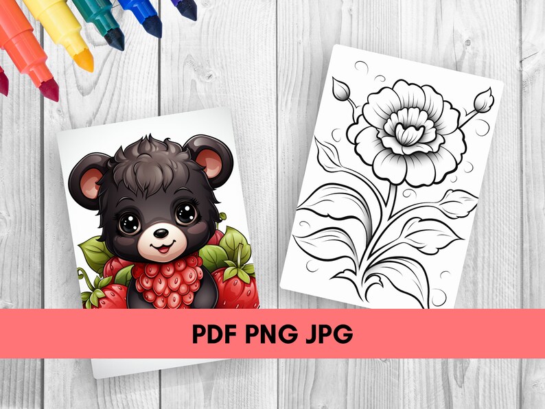 100 Kawaii Coloring Pages for Kids Cute Coloring Page Mega Bundle ...