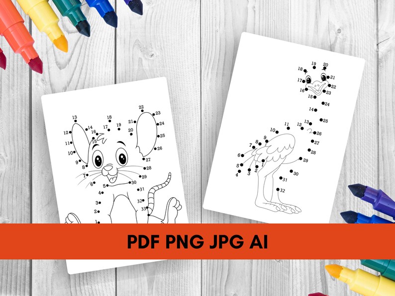 Dot to Dot Printable Book for Kids | 50 PAGES | Connect the Dots ...