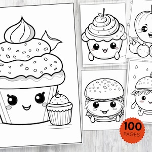 Cute Food Coloring Pages, Kawaii Food Printable, Funny Pizza Coloring ...