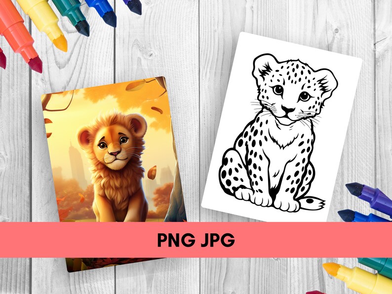 220 Wild Animals Coloring Pages for Kids, Cute Animals Coloring Book ...