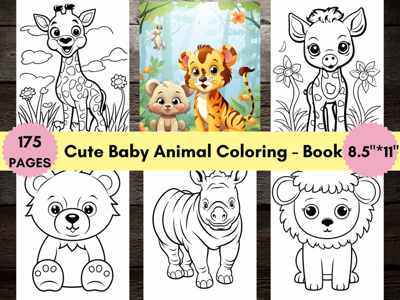 175 Cute Baby Animals Coloring Pages for Adult & Kids, Animal Coloring ...