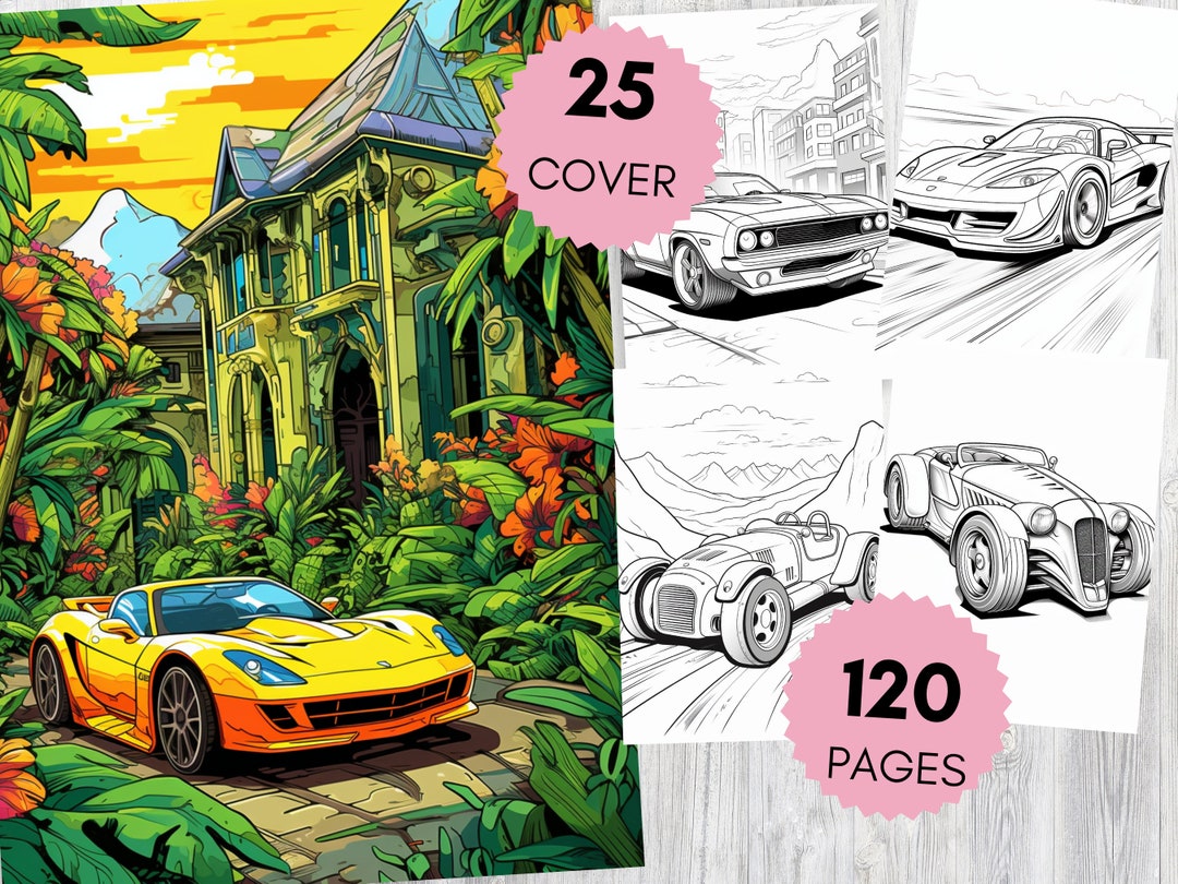 Sports and Racing Car Coloring Book for Kids, Fast Cars Coloring Pages ...