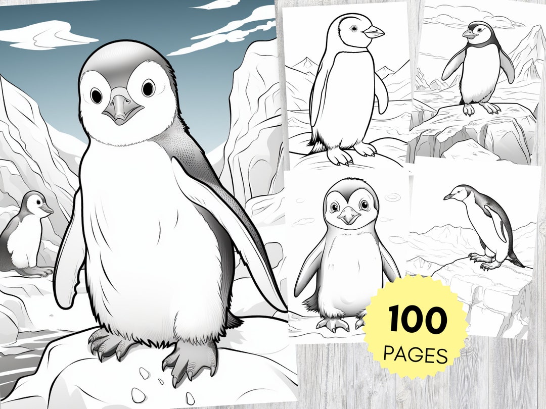100 Penguin Coloring Pages, Coloring Pages for Kids, Birthday Party ...