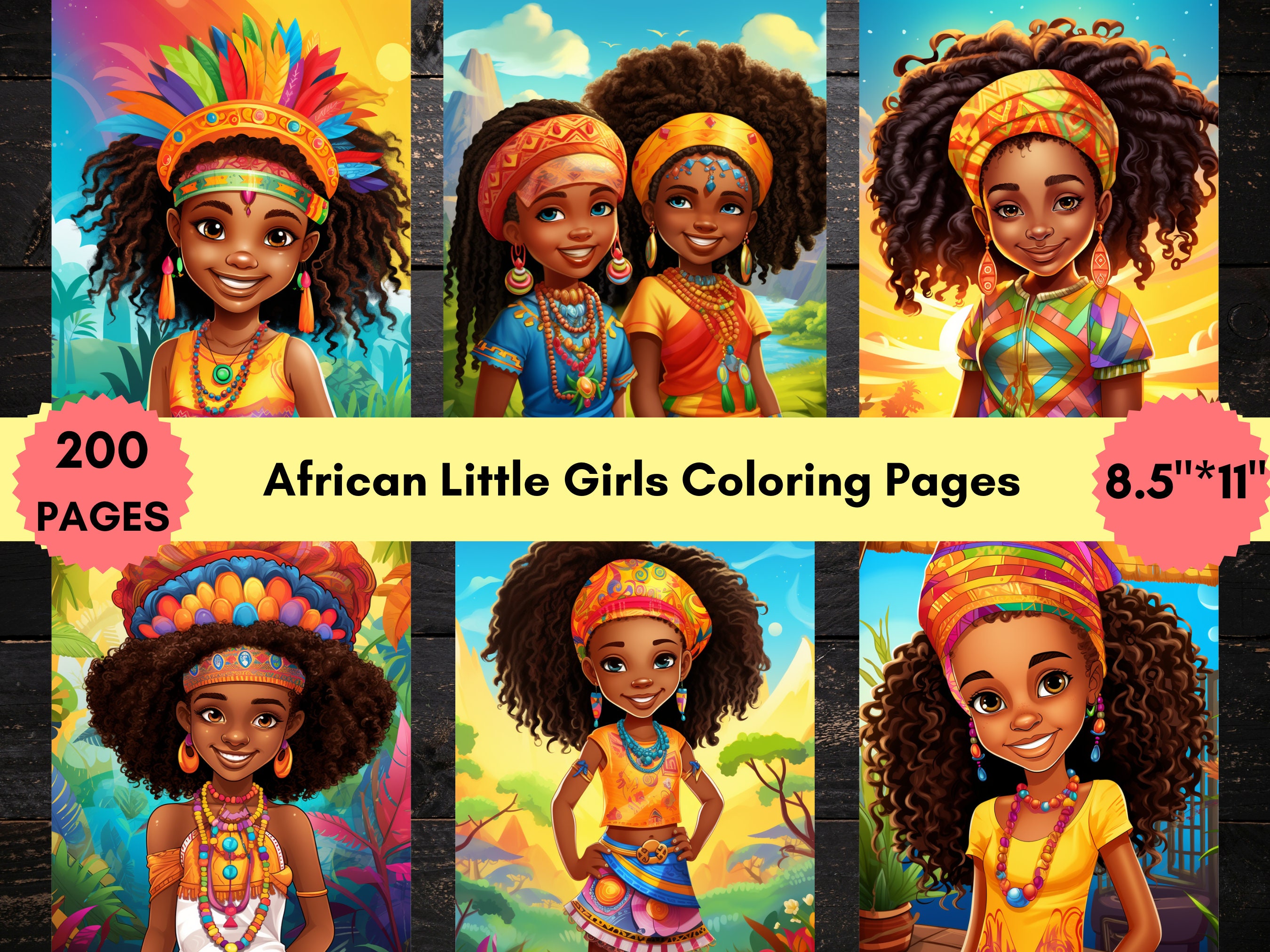 200 Cute Baby African Girls Portrait Grayscale Coloring Pages for ...